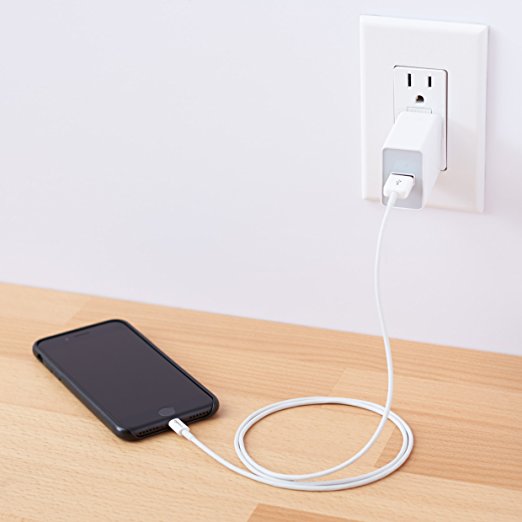 AmazonBasics One-Port USB Wall Charger (12-Watt) Compatible With iPhone ...