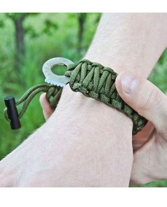 Adjustable Survival Fire Starter Paracord Bracelet Dark OLIVE ...