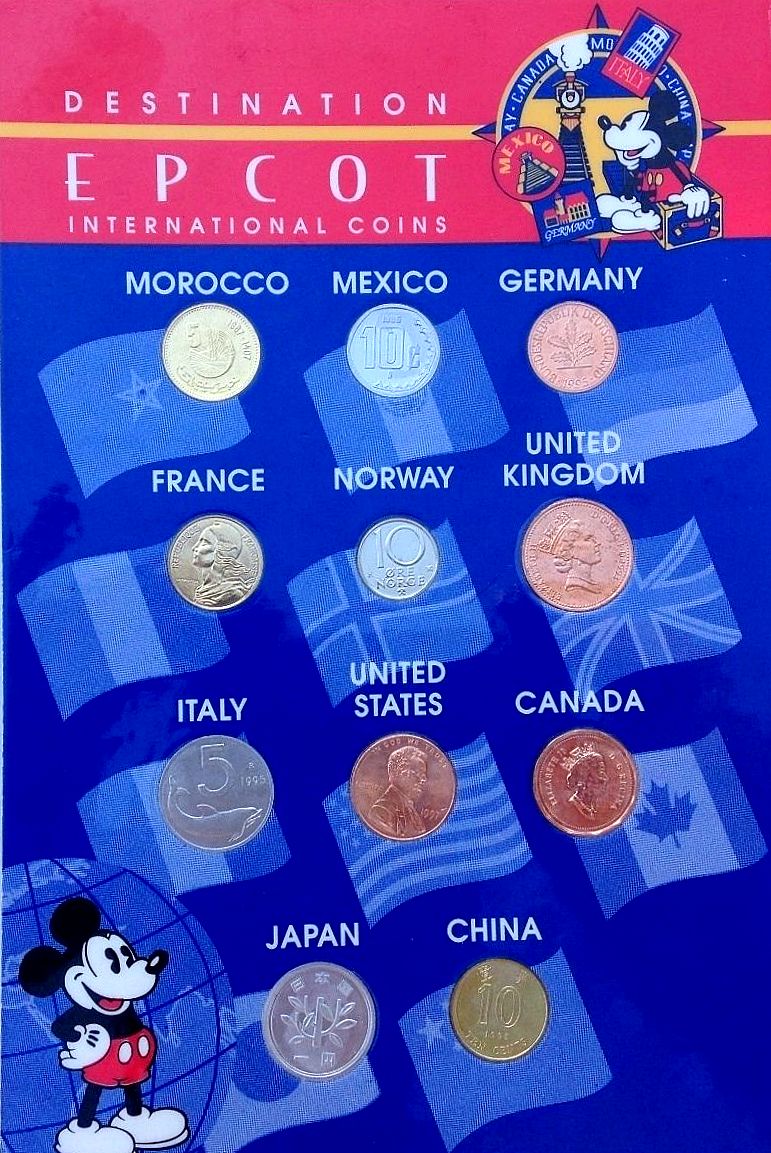 DISNEY DESTINATION EPCOT INTERNATIONAL COIN SET - MINT! | Property Room