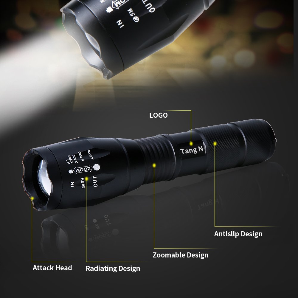 LED Flashlight Tactical Portable Waterproof Zoomable | Property Room