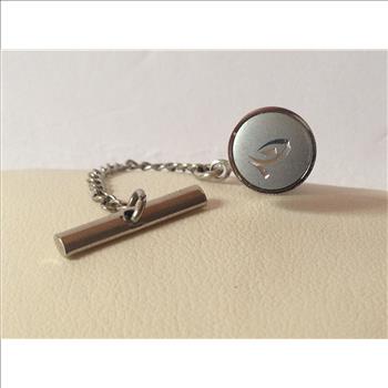 Vintage Silver Tone Metal Round Tie Pin | Property Room