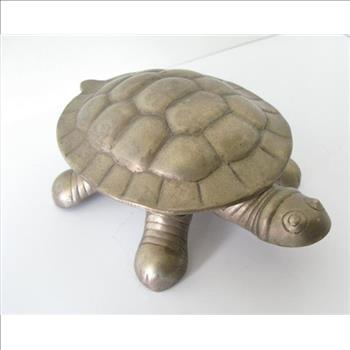 Vintage 2 pcs Solid Brass Turtle Dish Ashtray | Property Room