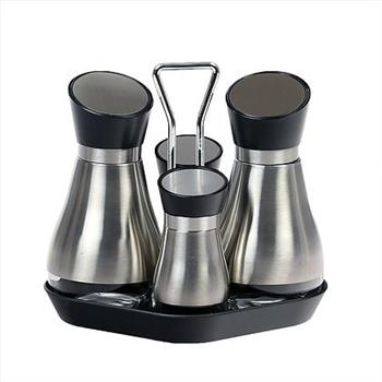 Stor'n Style 5 Piece Stainless Steel And Glass Condiment Set | Property ...