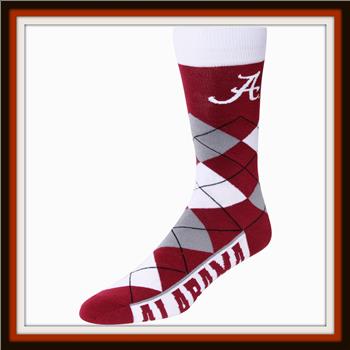 NCAA Alabama Crimson Tide Argyle Crew Socks Size OSFM | Property Room