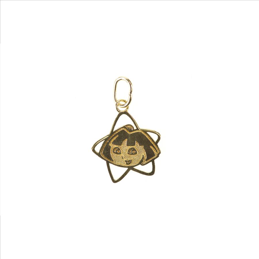 10K Star Dora the Explorer Cartoon Character Yellow Gold Charm/Pendant ...