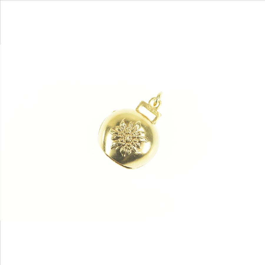14K Capri Bell 3D Articulated Floral Accent Yellow Gold Charm/Pendant ...
