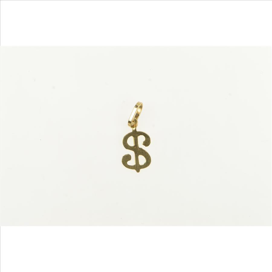 14K $ Cash Dollar Sign Money Wealth Symbol Yellow Gold Charm/Pendant ...