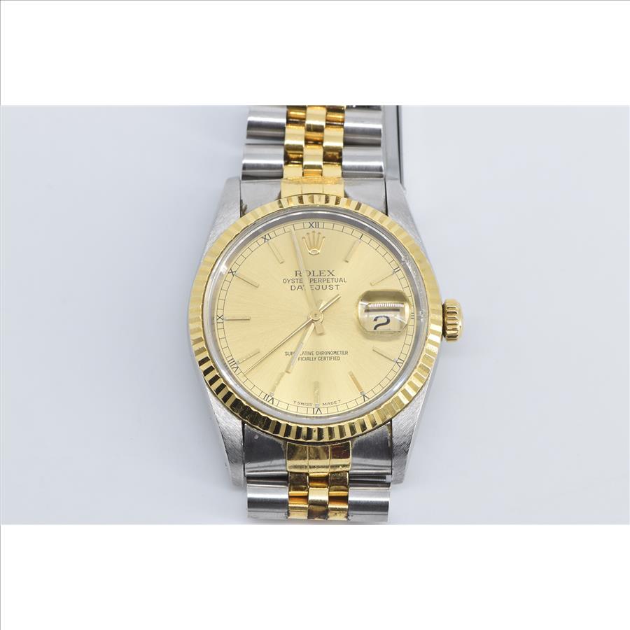 18K Stainless Rolex Datejust Model 16233 Watch - Men's | Property Room
