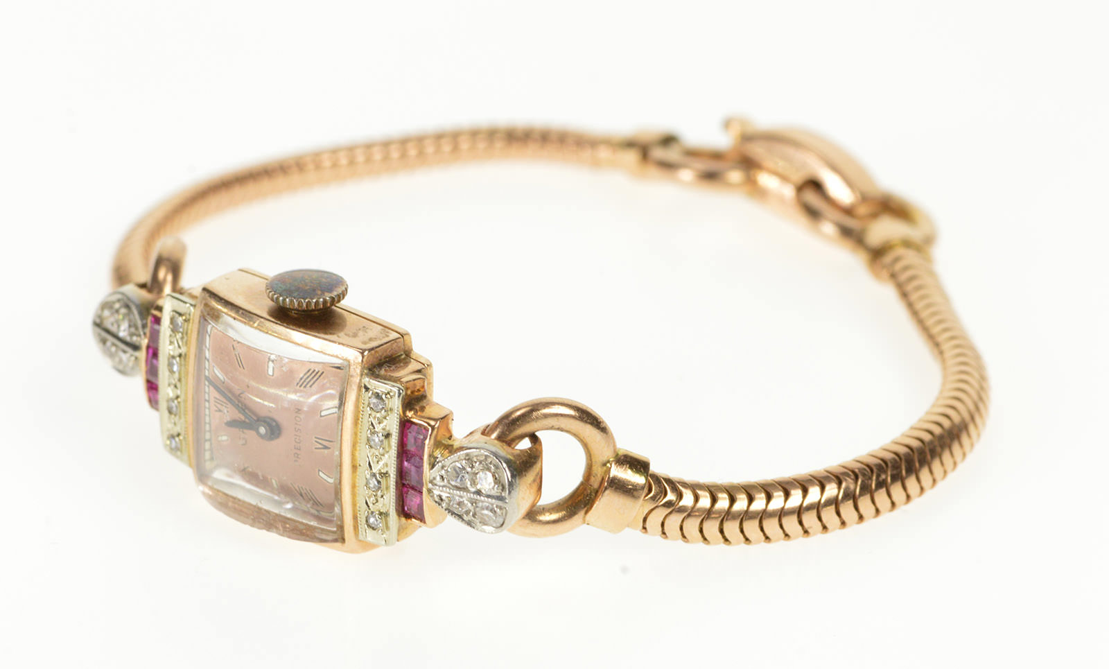 0.50 Ctw 1940's Ruby Diamond Gruen Ornate Watch - Women's | Property Room