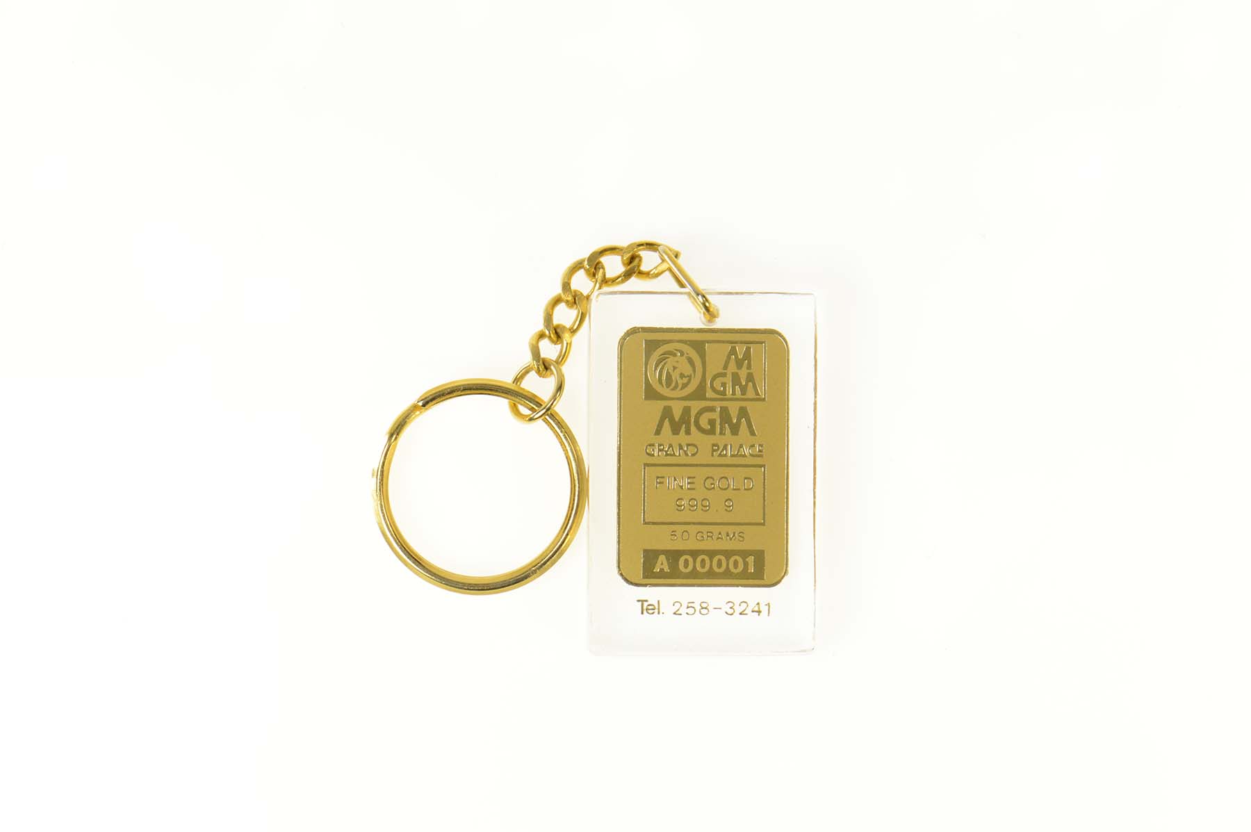 0.999K MGM Grand Palace Fine Gold Bar Acrylic Key Chain Yellow Gold ...