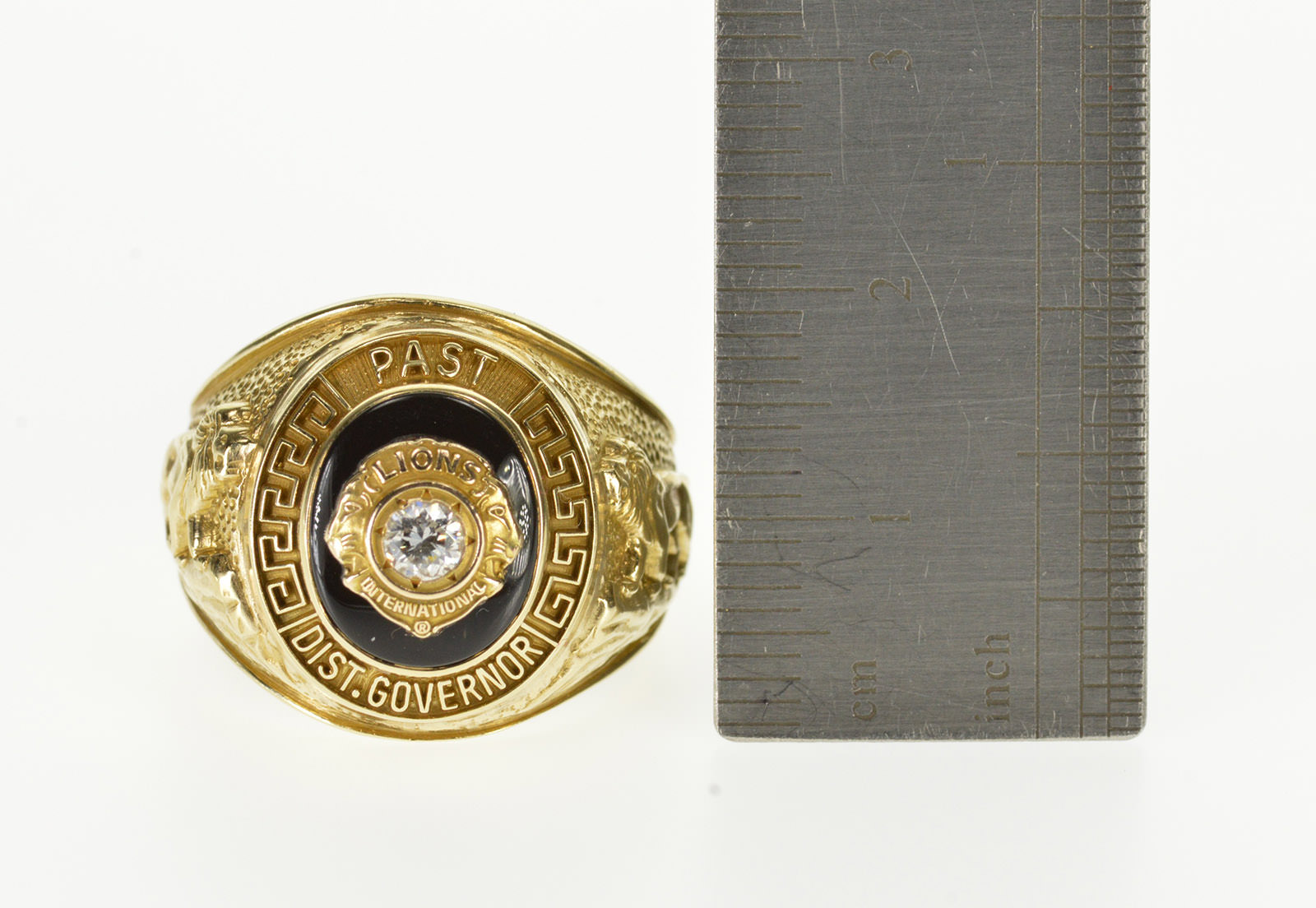 10K 0.20 Ctw Past District Governor Diamond Yellow Gold Ring, Size 8.75 ...