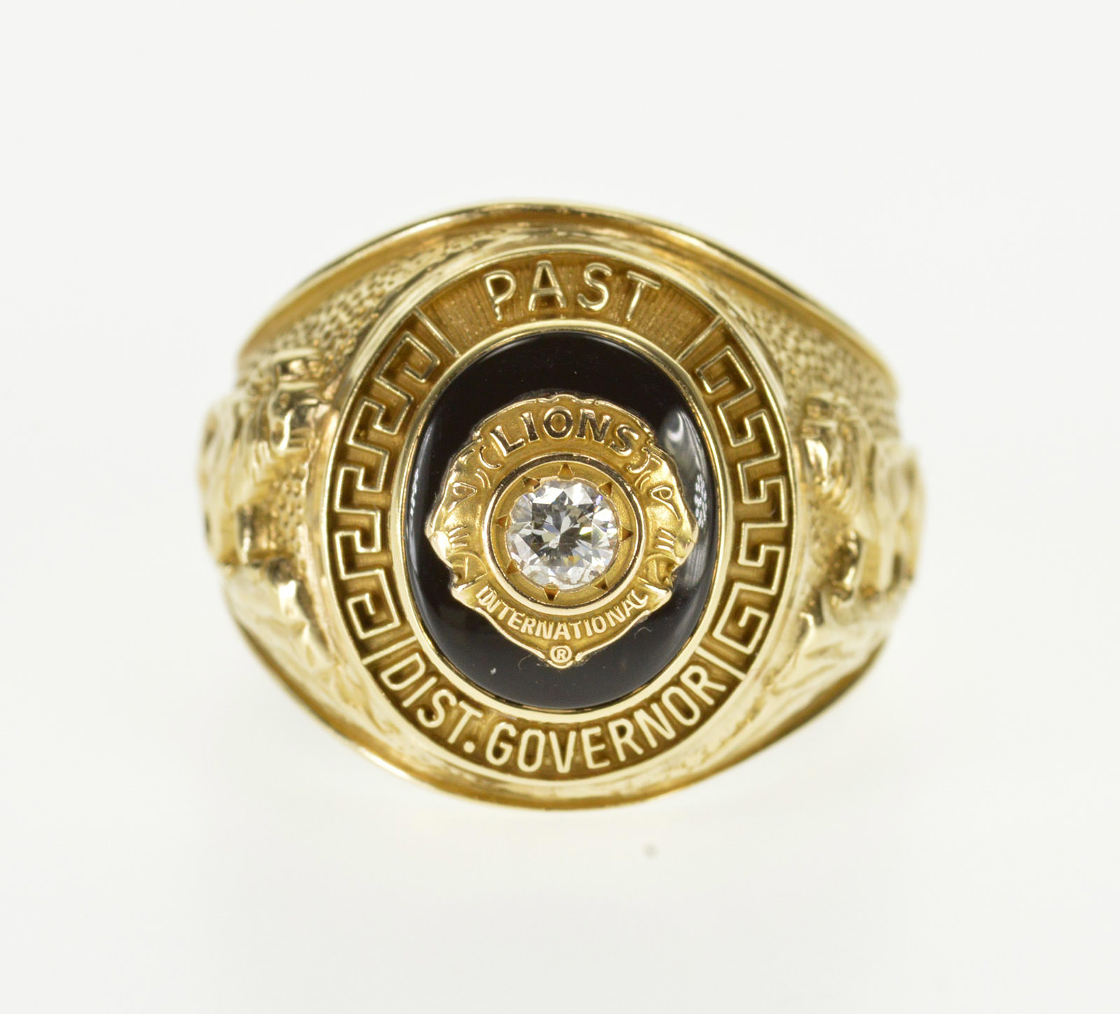 10K 0.20 Ctw Past District Governor Diamond Yellow Gold Ring, Size 8.75 ...