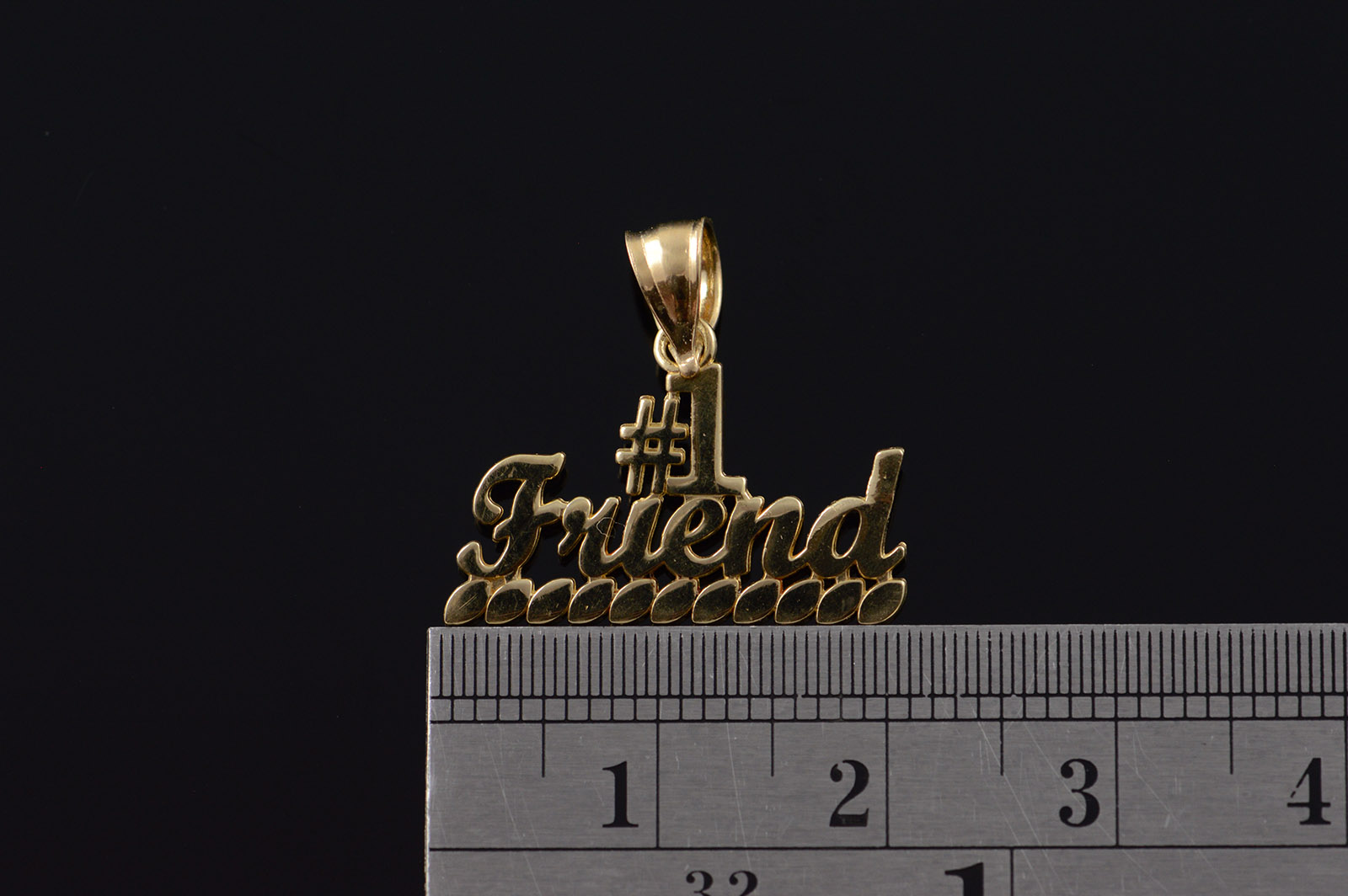 10K #1 Number One Friend Best Friends Word Cut Out Yellow Gold Charm ...