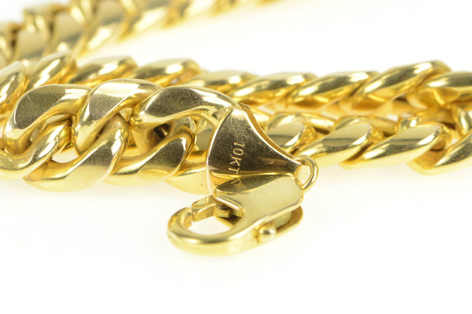 10K 11.2mm Curb Chain Thick Heavy Link Yellow Gold Necklace 23.75 ...