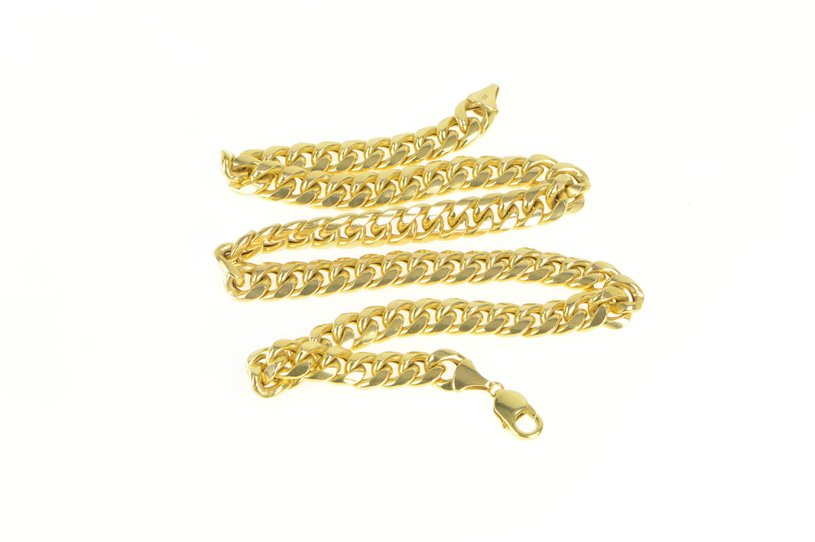 10K 11.2mm Curb Chain Thick Heavy Link Yellow Gold Necklace 23.75 ...