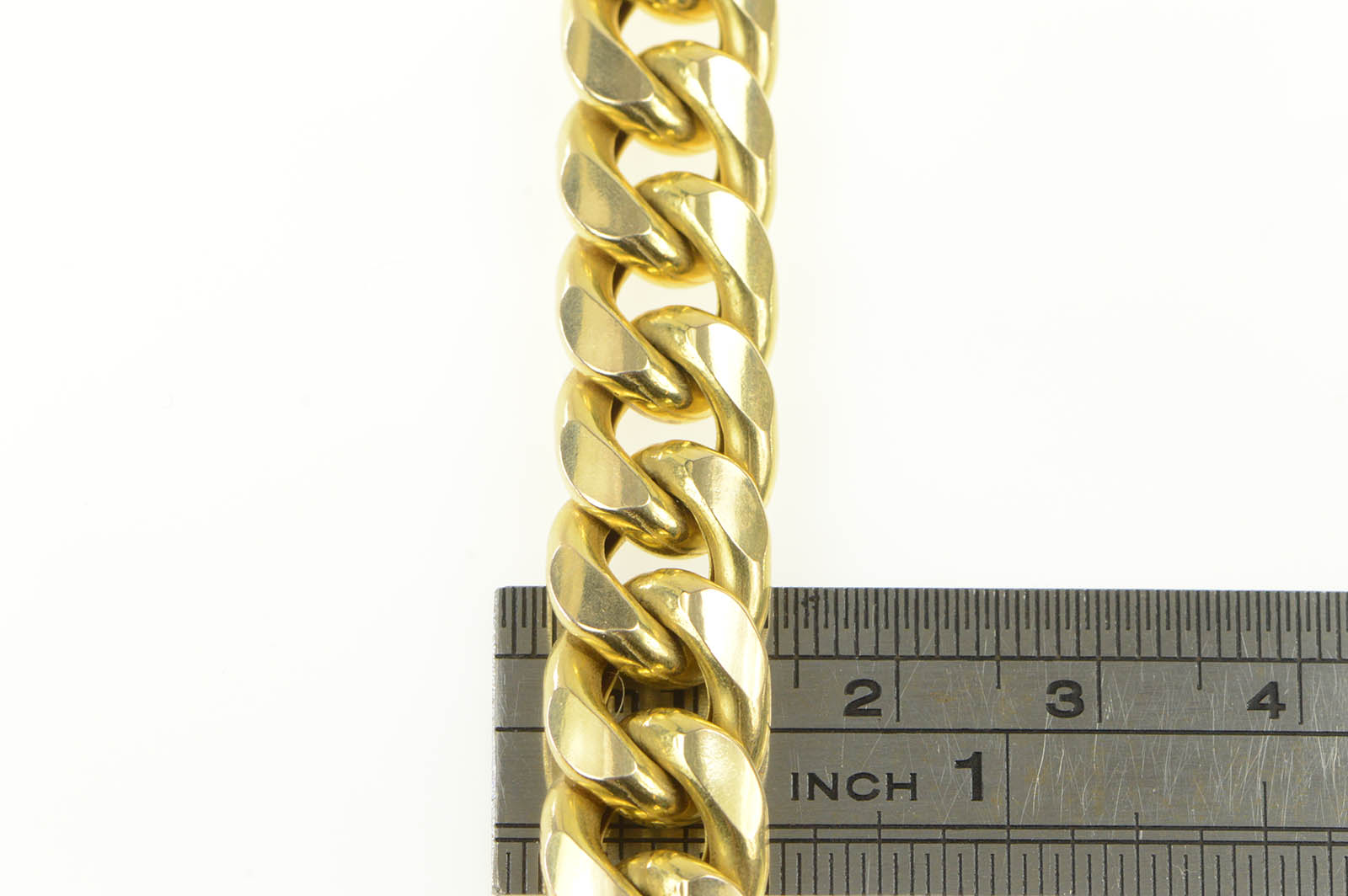 10K 11.2mm Curb Chain Thick Heavy Link Yellow Gold Necklace 23.75 ...