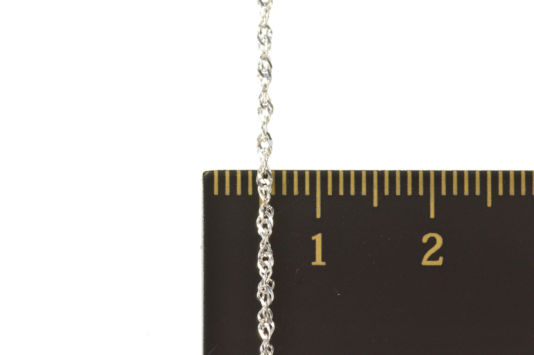 10K 1.5mm Rolling Fancy Chain Link Twist Spiral White Gold Necklace 18 ...