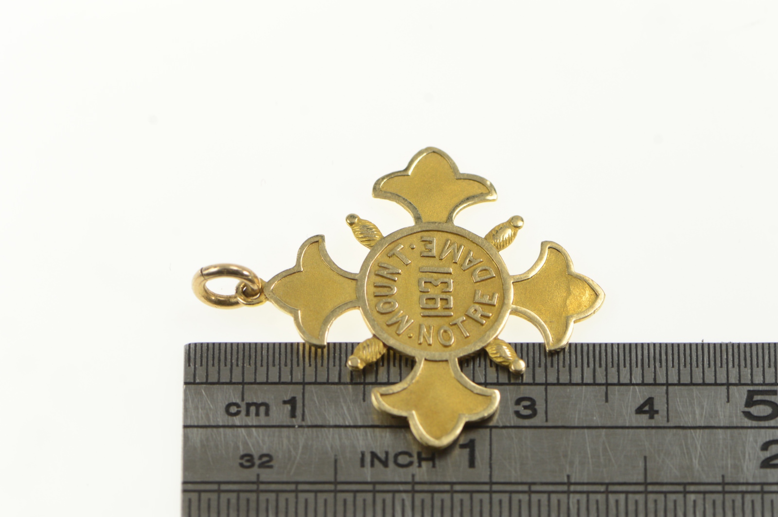 10K 1931 Mount Notre Dame Cross Vintage Yellow Gold Charm/Pendant ...