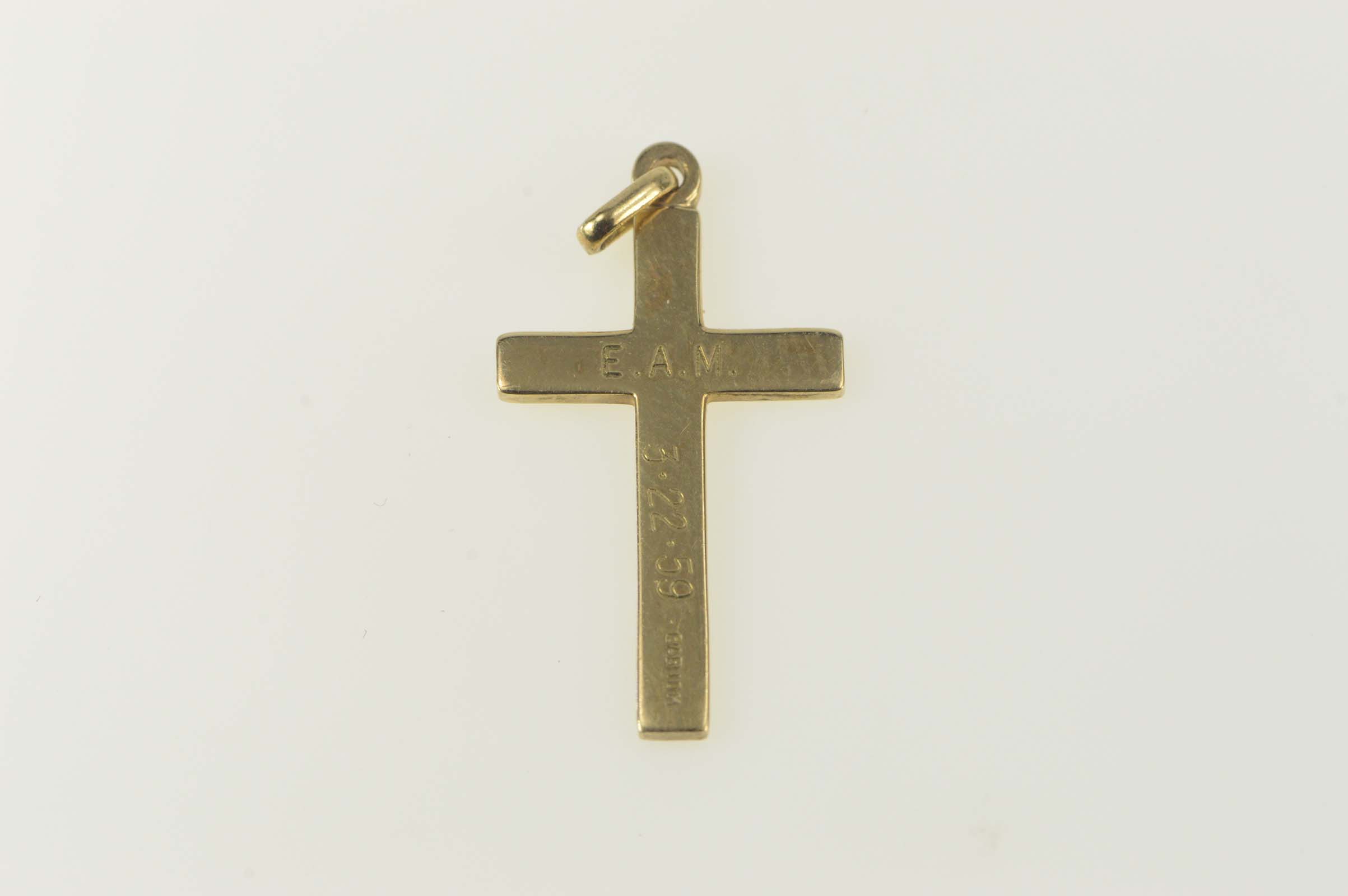 10K 1950's Etched Design Cross Christian Faith Yellow Gold Pendant ...