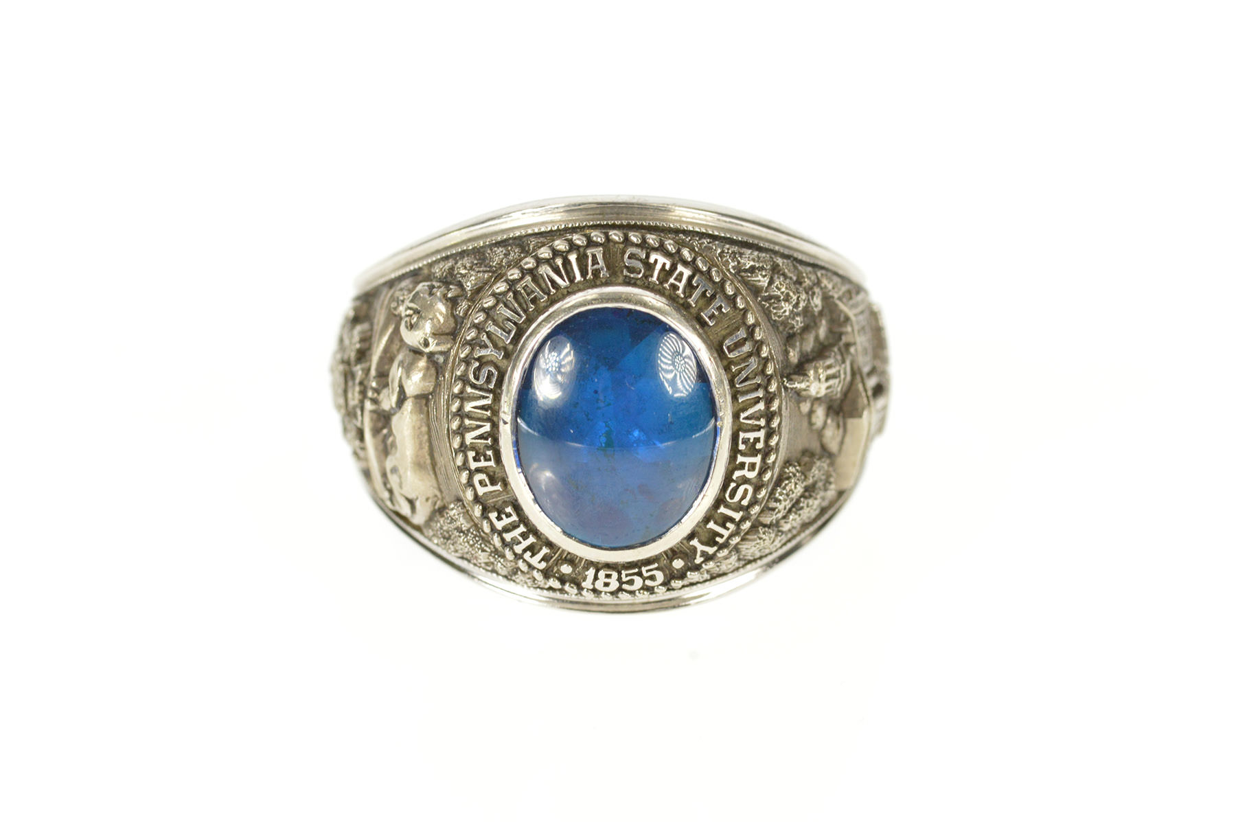 10K 1969 Pennsylvania State University Class White Gold Ring, Size 12. ...