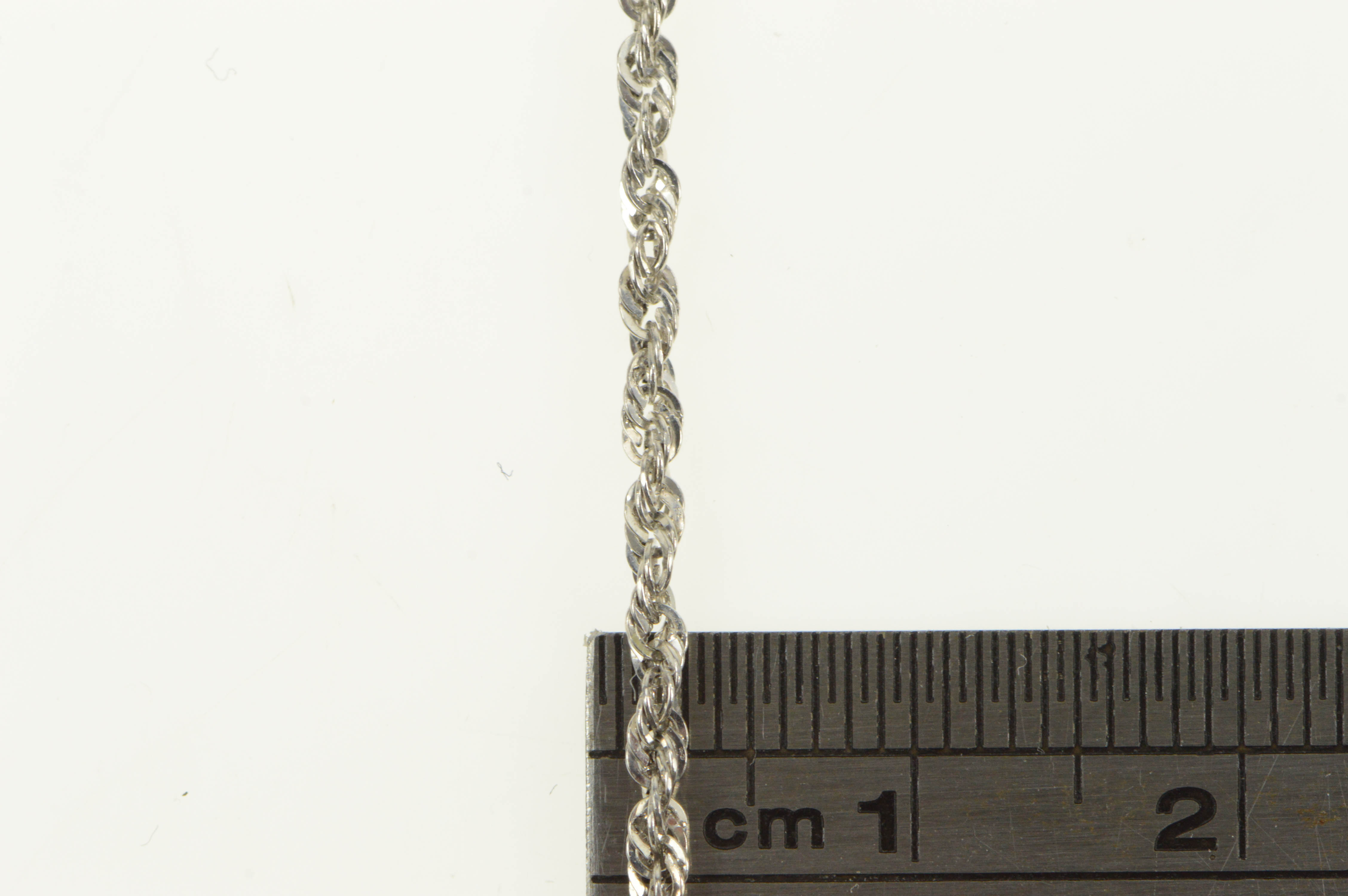 10K 1.9mm Rope Link Twist Spiral Chain White Gold Necklace 21.5 ...