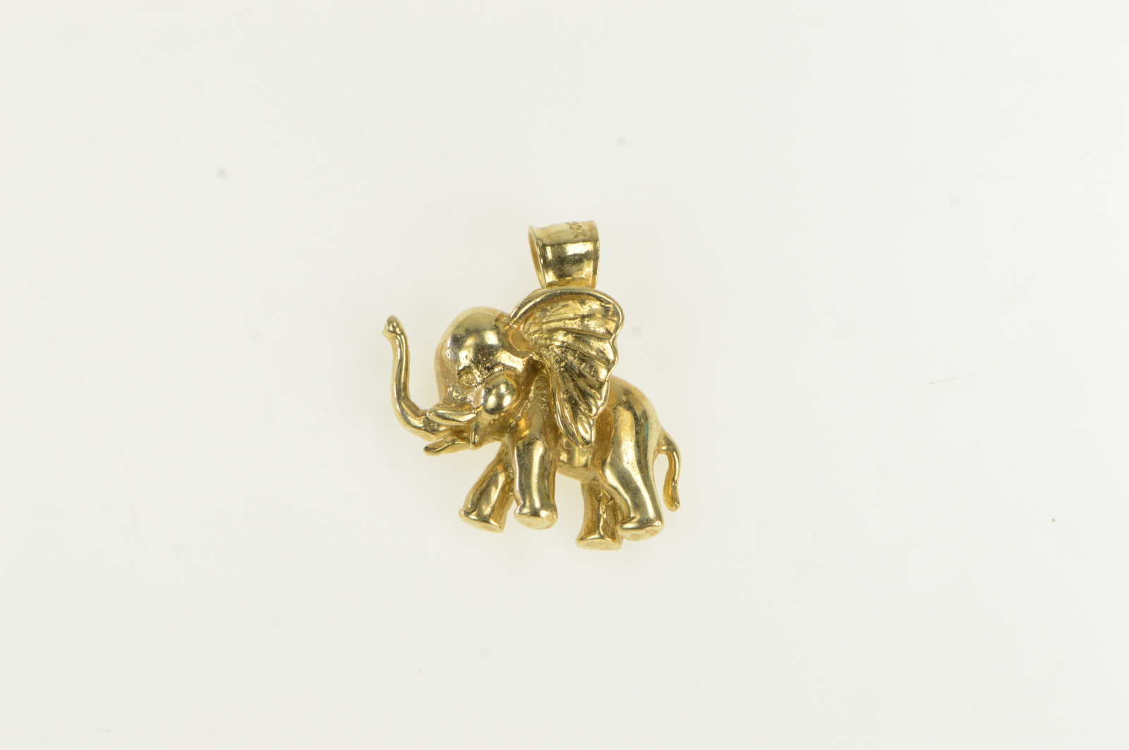 10K 3D Elephant Memory Strength Spirit Animal Yellow Gold Charm/Pendant ...