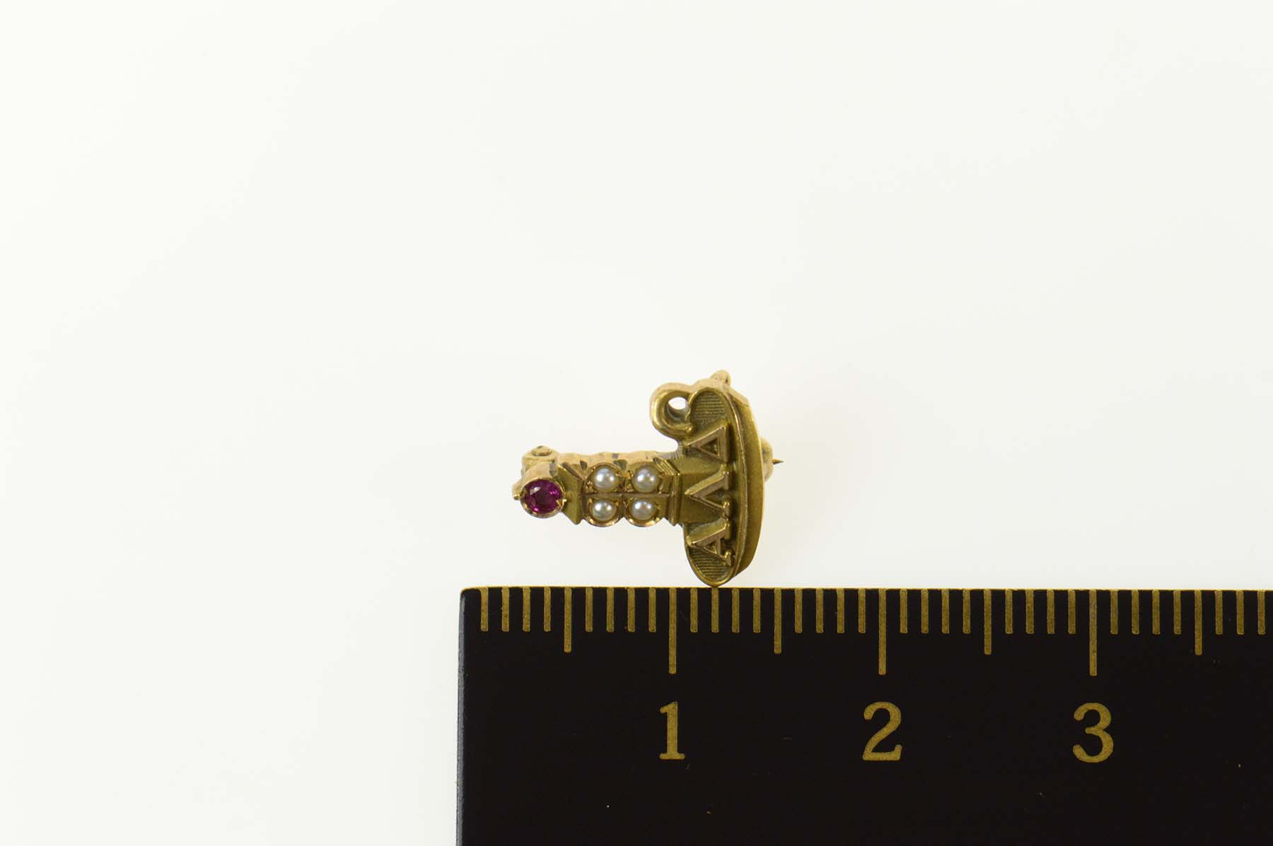 10K Alpha Lambda Delta Seed Pearl Lapel Yellow Gold Pin/Brooch ...