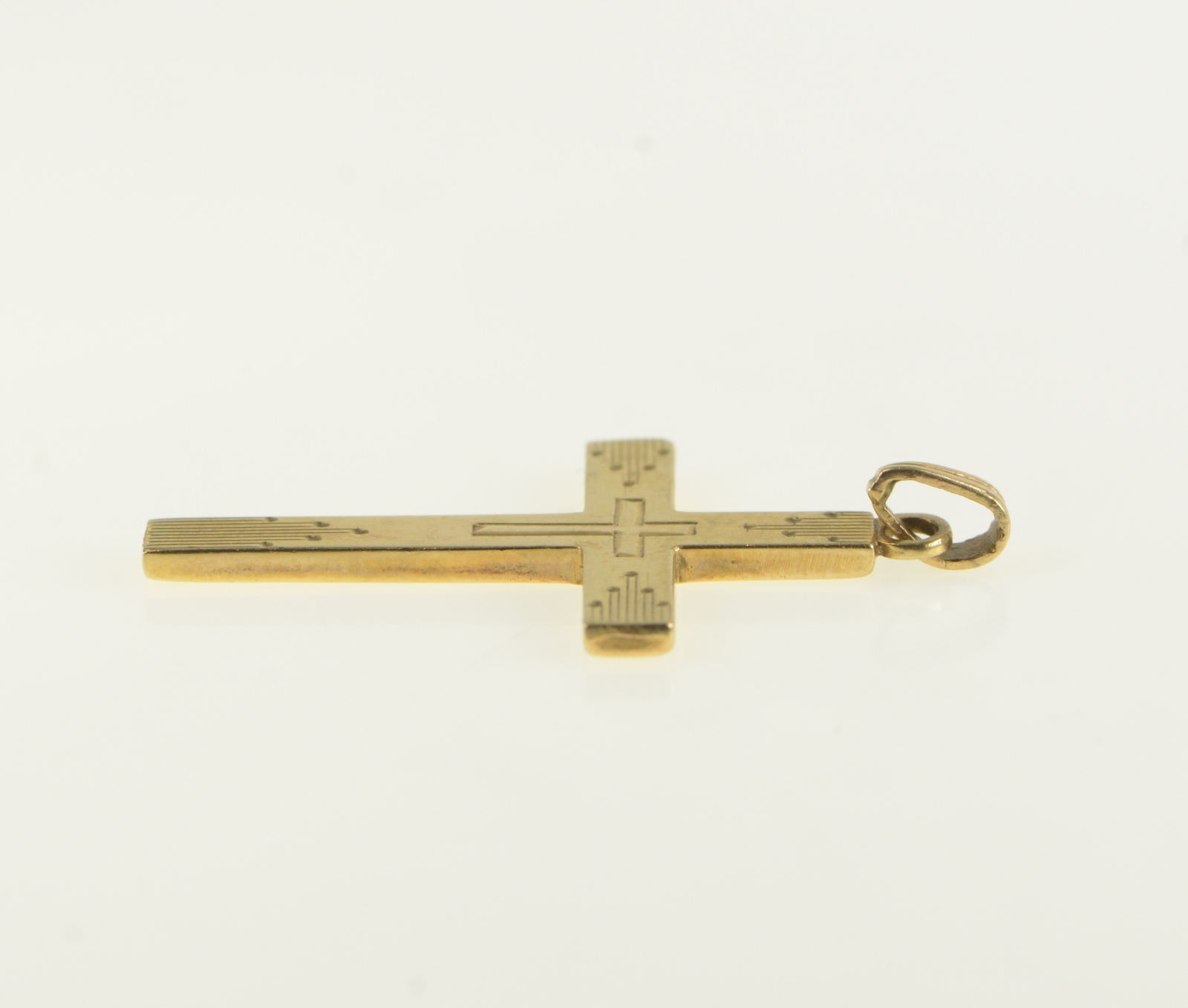 10K Art Deco Cross Christian Faith Symbol Yellow Gold Pendant ...