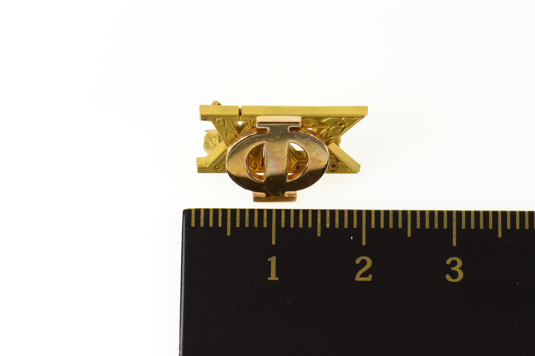 10K Art Deco Phi Sigma Kappa Fraternity Lapel Yellow Gold Pin/Brooch ...