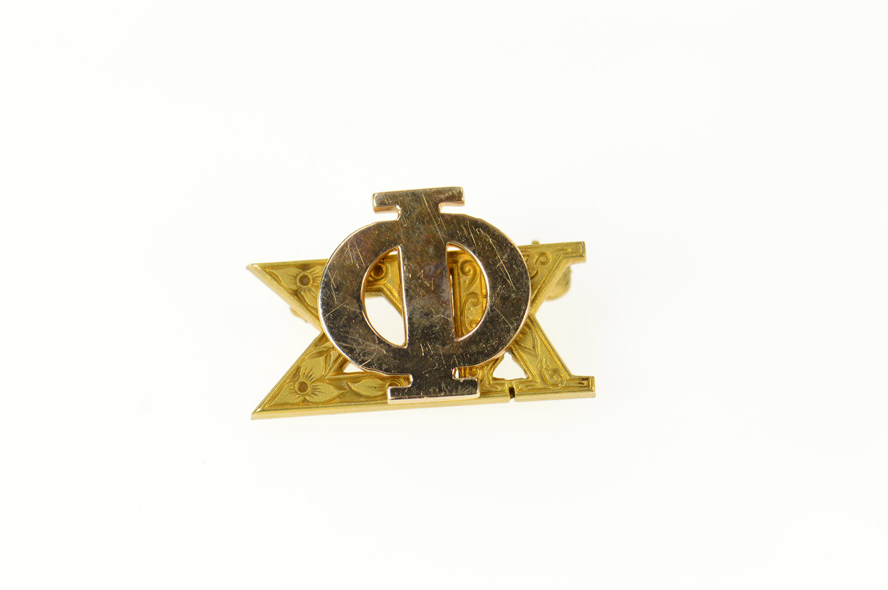 10K Art Deco Phi Sigma Kappa Fraternity Lapel Yellow Gold Pin/Brooch ...