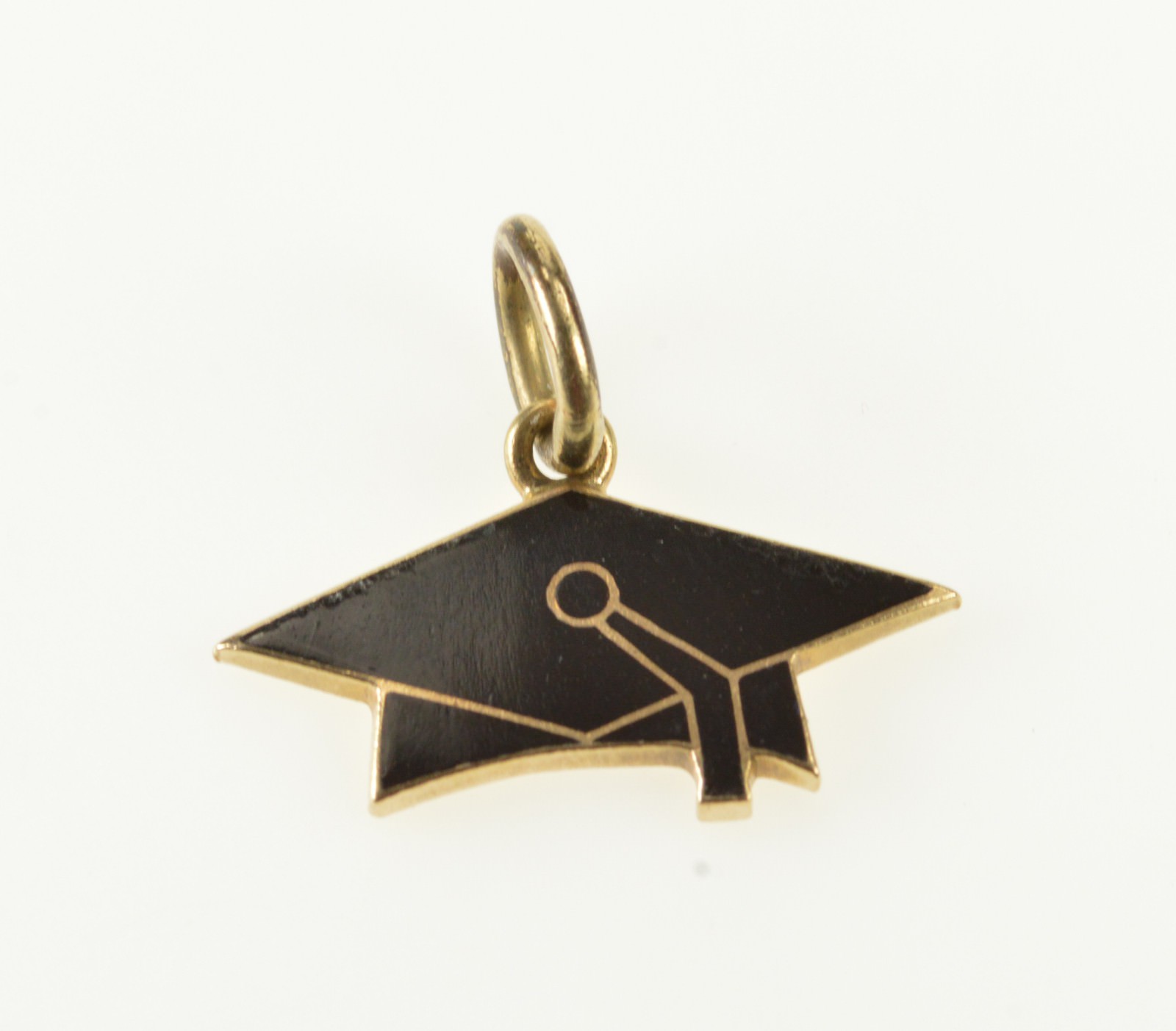 10K Black Enamel Graduation Cap Graduate Yellow Gold Charm/Pendant ...