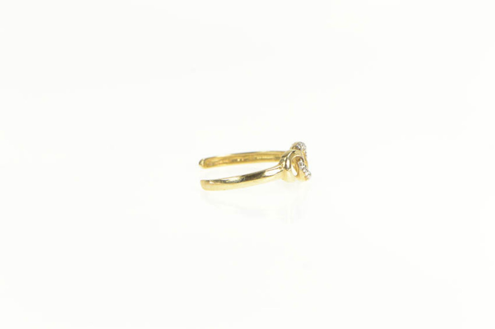 10K Chain Link Pattern Diamond Accent Toe Yellow Gold Ring, Size 3.25 ...