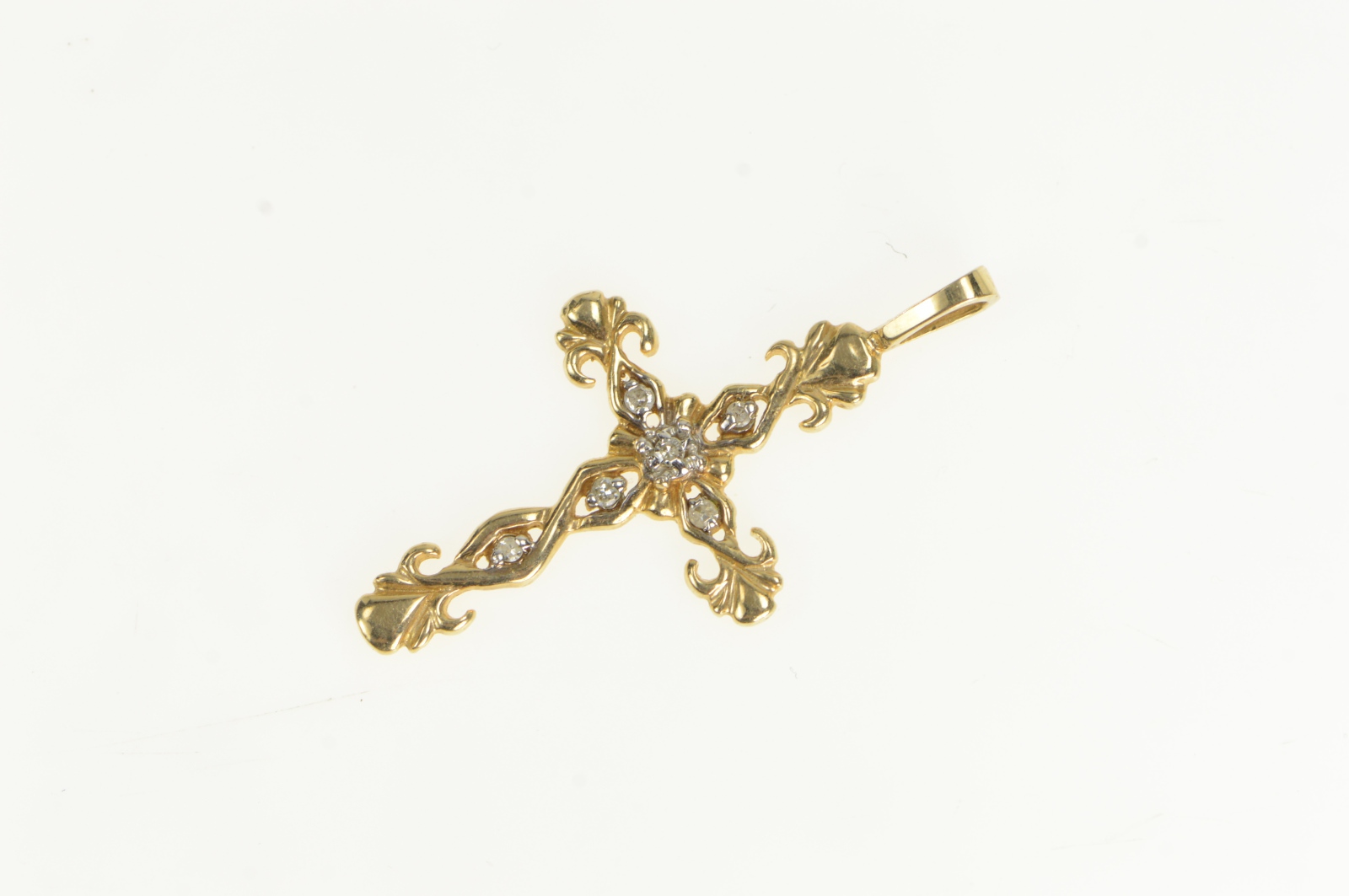 10K Diamond Cross Christian Faith Symbol Yellow Gold Pendant | Property ...