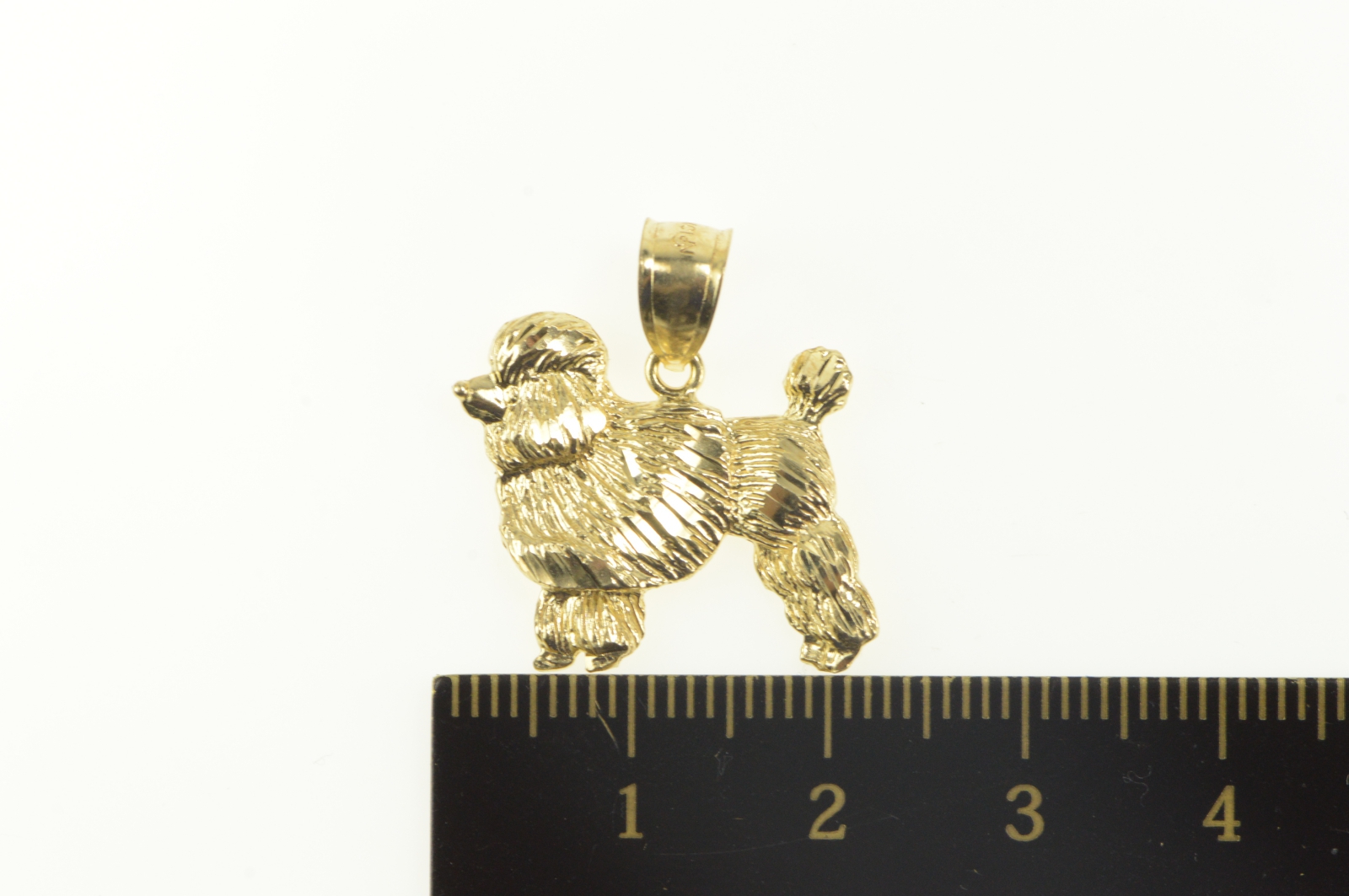 10K Diamond Cut Toy Poodle Dog Breed Yellow Gold Charm/Pendant ...