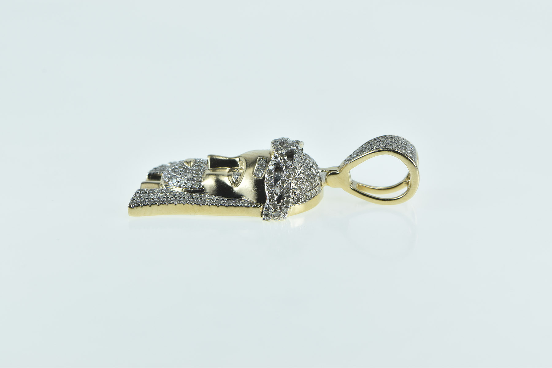 10K Diamond Jesus Christ Crown of Thorns Yellow Gold Pendant | Property ...