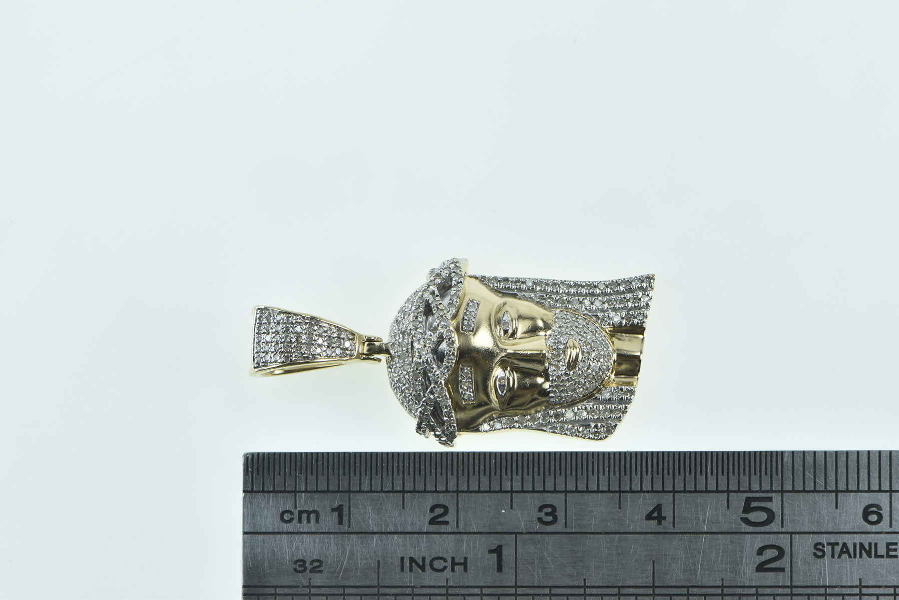 10K Diamond Jesus Christ Crown of Thorns Yellow Gold Pendant | Property ...