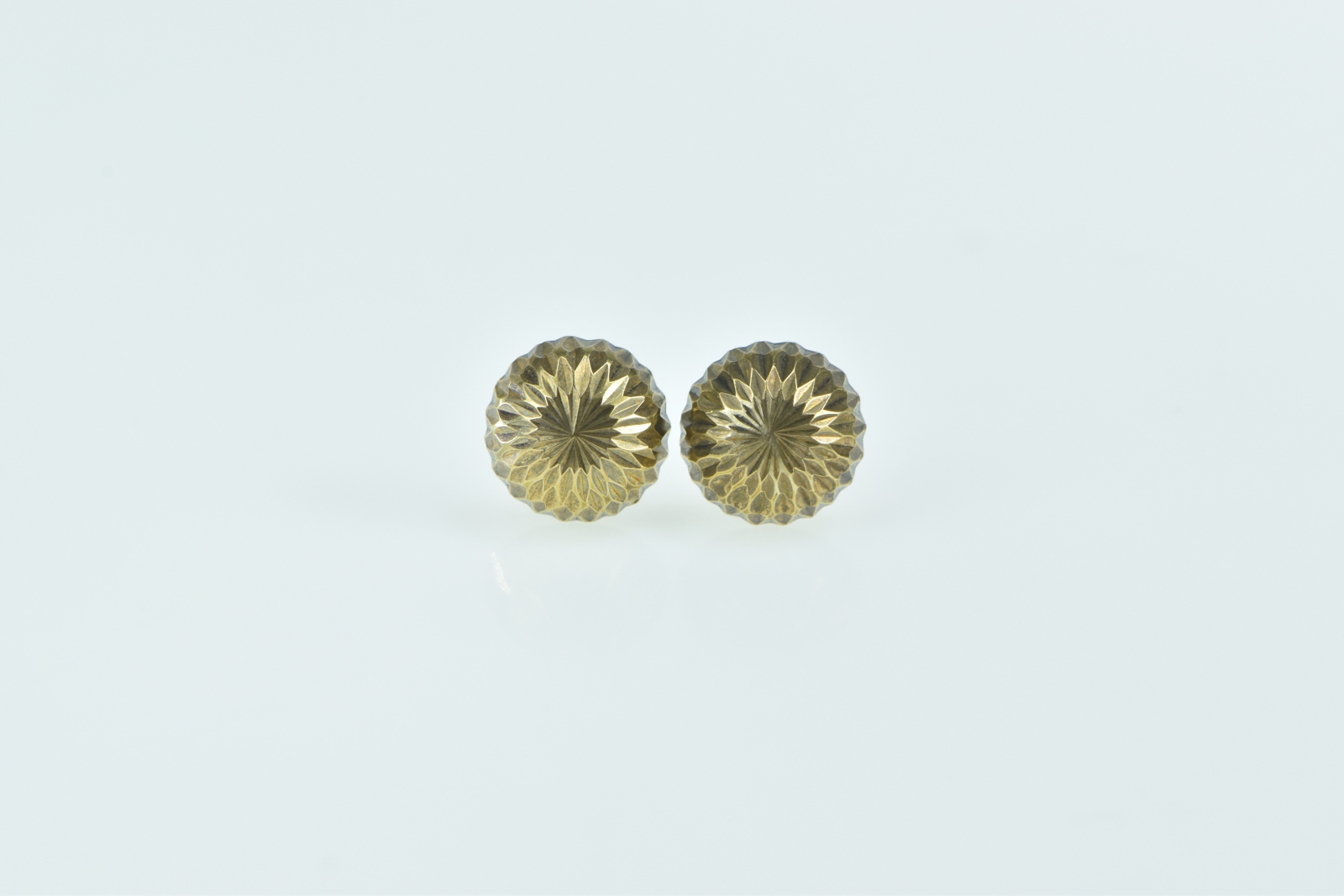 10K Domed Star Burst Vintage Round Stud Yellow Gold Earrings | Property ...