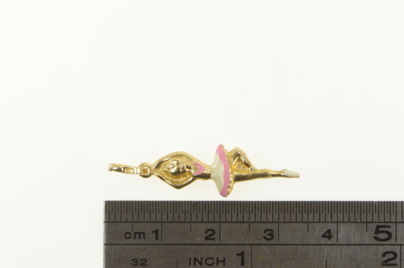 10K Enamel Pink Ballerina Dancer Ballet Yellow Gold Charm/Pendant ...