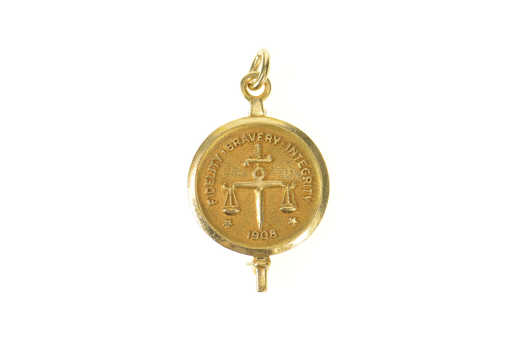 10K FBI 10 Years Service Fidelity Bravery Integrity Yellow Gold Pendant ...