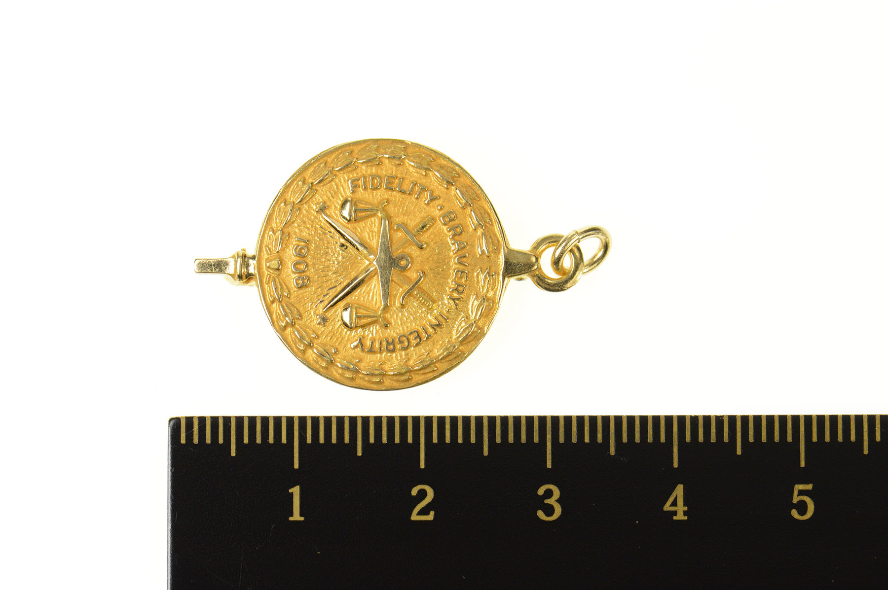 10K FBI 20 Years Service Fidelity Bravery Integrity Yellow Gold Pendant ...