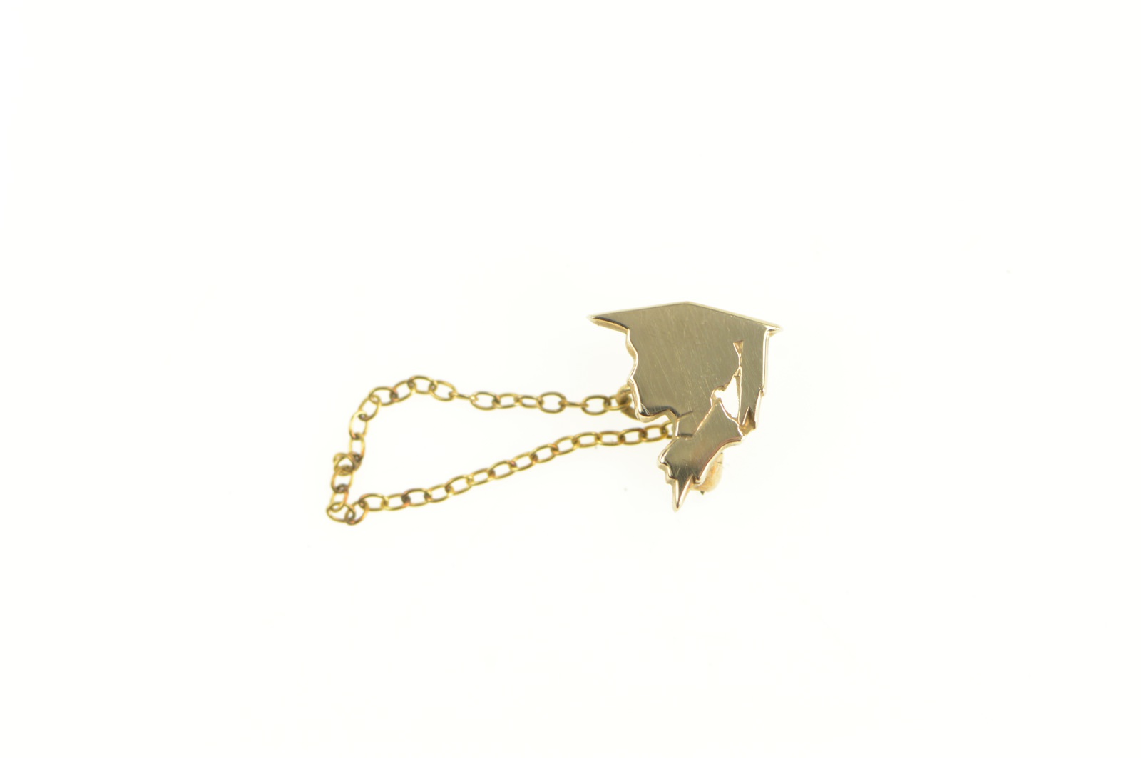 10K Graduation Cap Graduate Scholar Lapel Yellow Gold Pin/Brooch ...