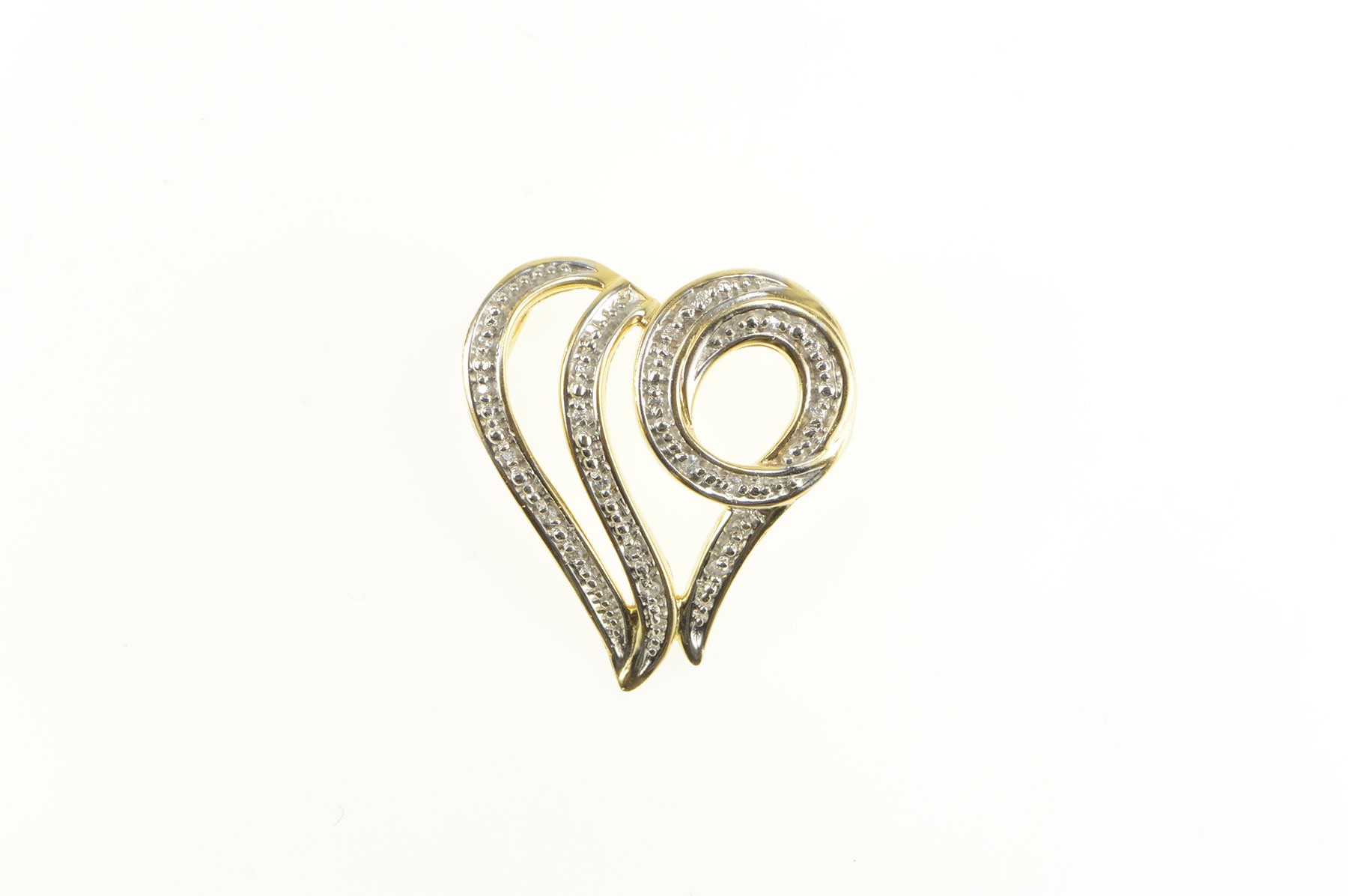 10K Heart Diamond Inset Loop Love Symbol Yellow Gold Pendant | Property ...