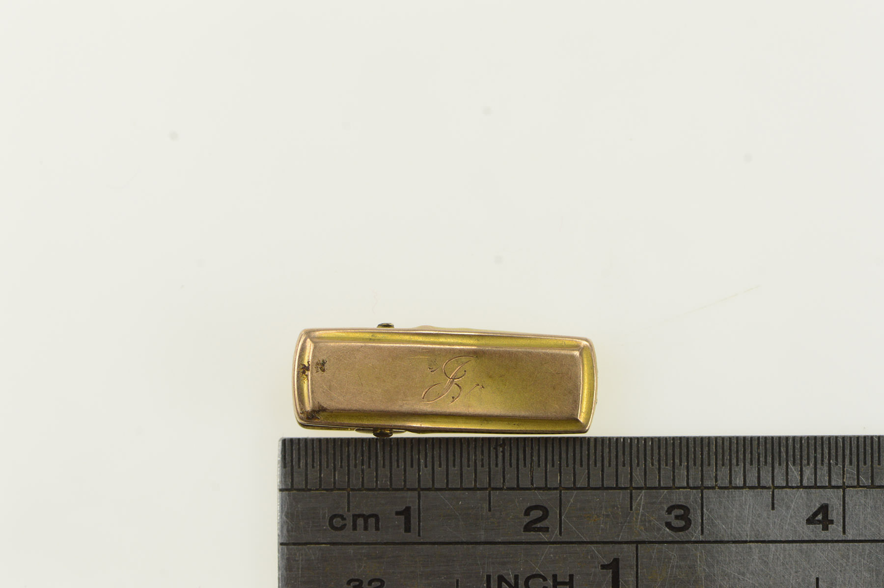 10K J Cursive Letter Initial Monogram Bar Yellow Gold Dress Clip ...