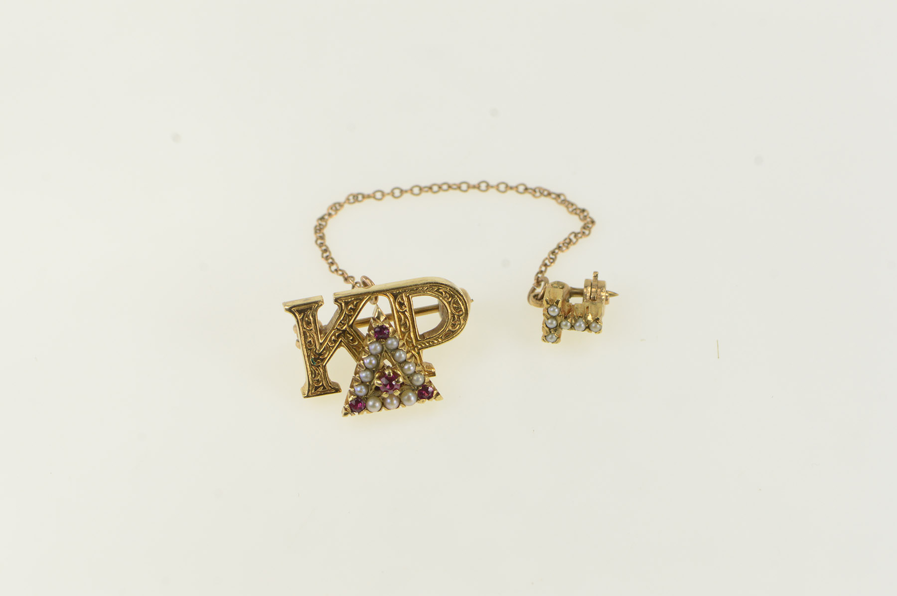 10K Kappa Rho Delta Seed Pearl Victorian Yellow Gold Charm/Pendant ...