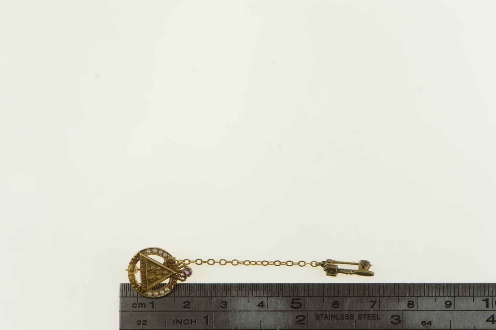 10K Masonic Iyob Filiae Seed Pearl Christian Yellow Gold Pin/Brooch ...