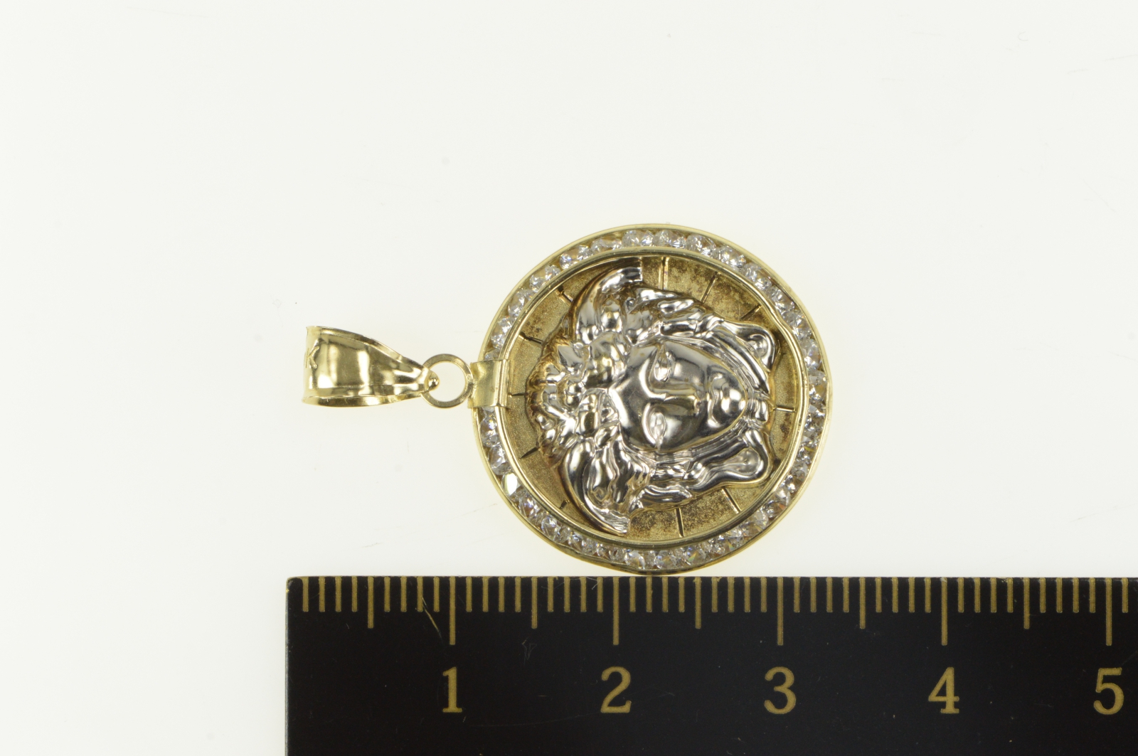10K Medusa Halo Shadow Box Greek Mythology Yellow Gold Pendant ...