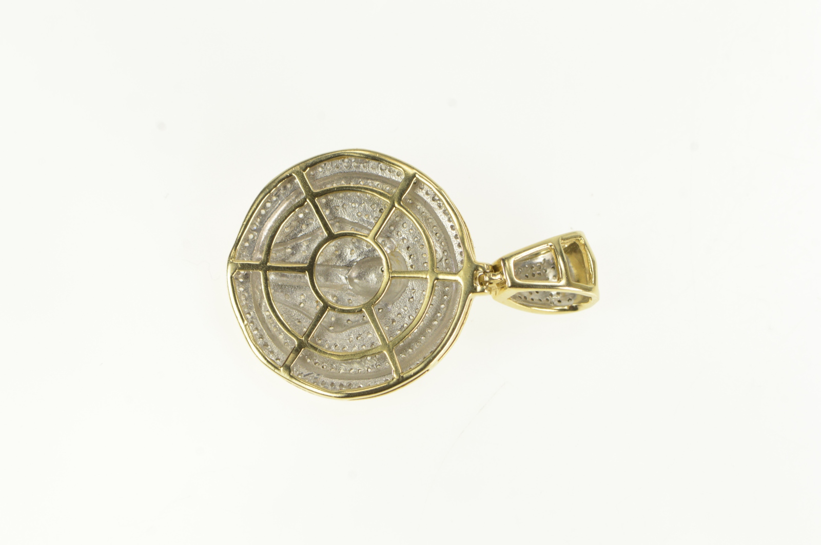 10K Pave Diamond Pharaoh Egyptian Medallion Yellow Gold Charm/Pendant ...