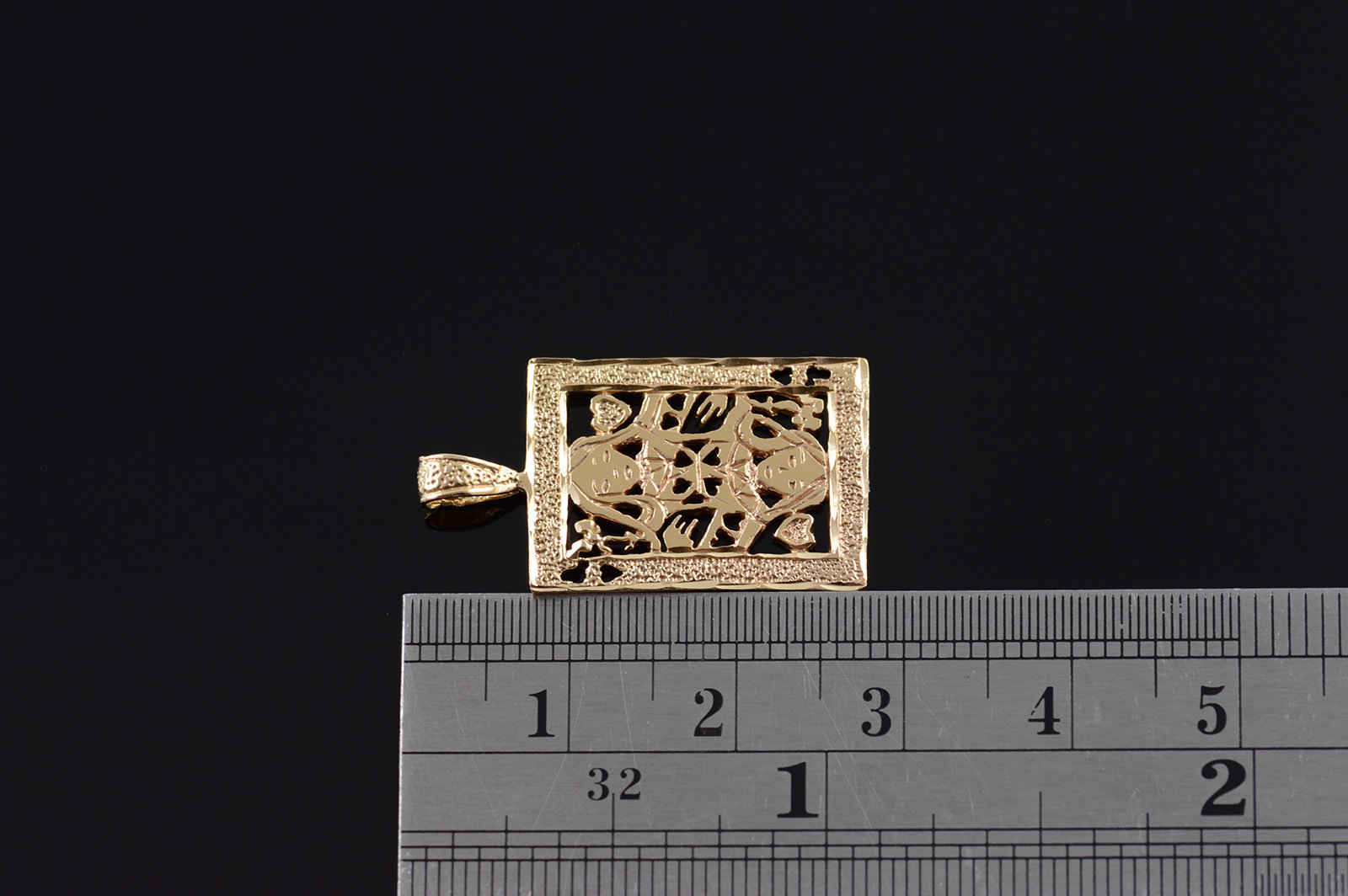 10K Queen of Hearts Playing Card Filigree Yellow Gold Charm/Pendant ...