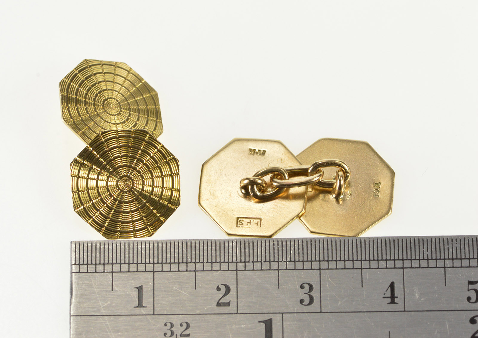10K Retro Spider Web Dart Board Design Yellow Gold Cuff Links ...