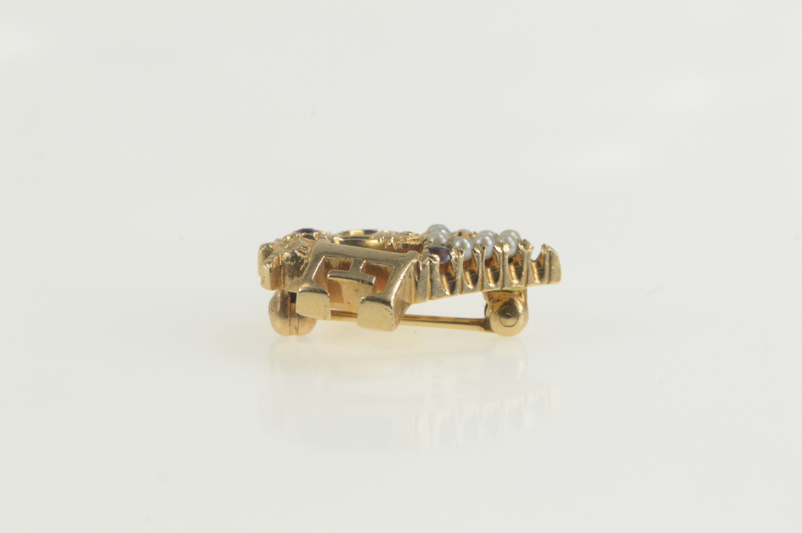 10K Sigma Epsilon Seed Pearl Fraternity Lapel Yellow Gold Pin/Brooch ...